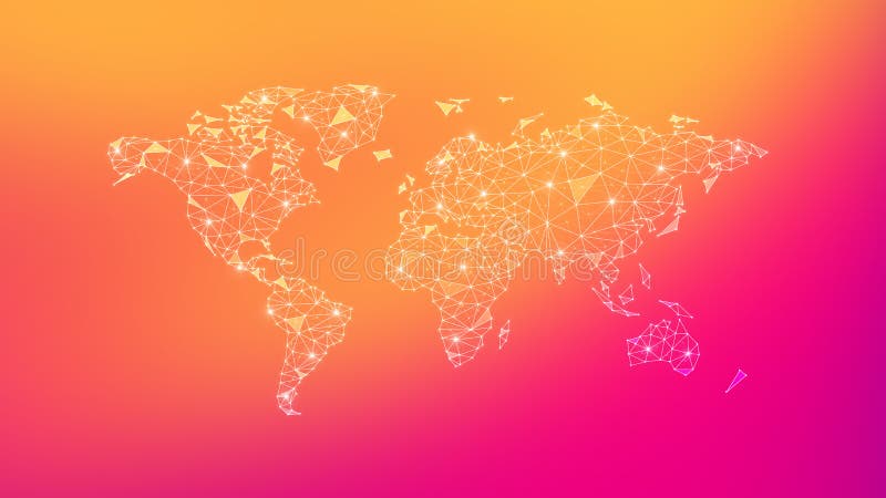 Polygon World Map Vector stock vector. Illustration of location - 55596418