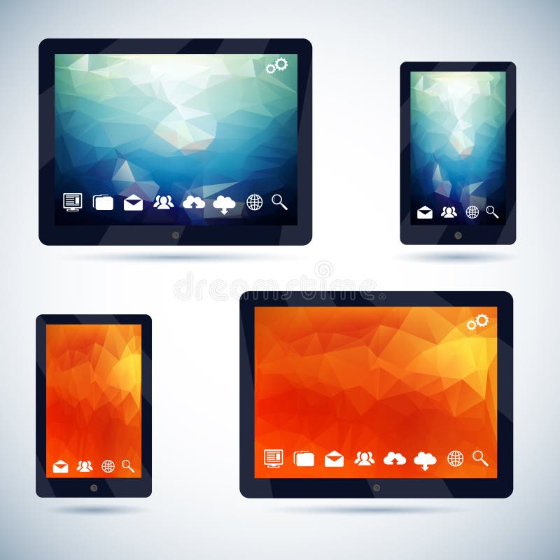 Touchscreen Tablets and Mobile Phones - Vector Stock Vector ...