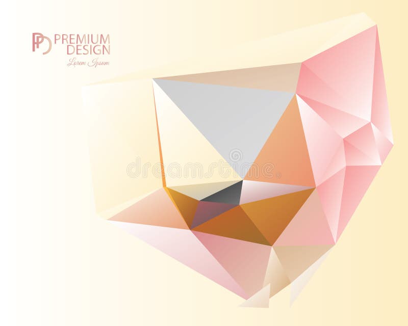 Polygonal Abstract Background and PD Logo Stock Vector - Illustration ...