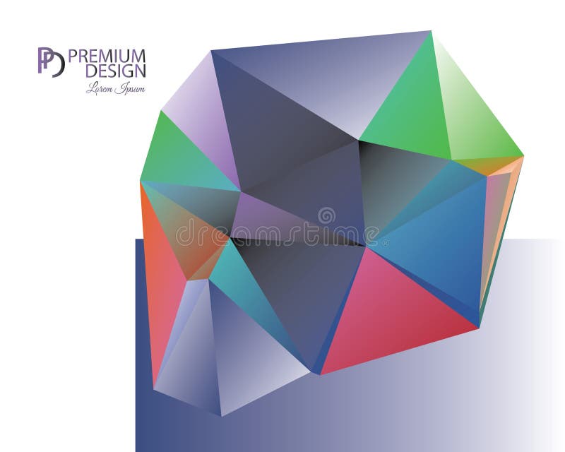 Polygonal Abstract Background and PD Logo Stock Vector - Illustration ...