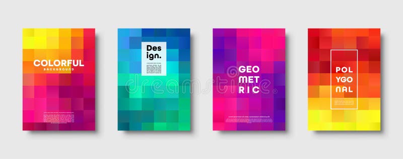 Polygonal Abstract Background with Squares. Colorful Gradient Design ...