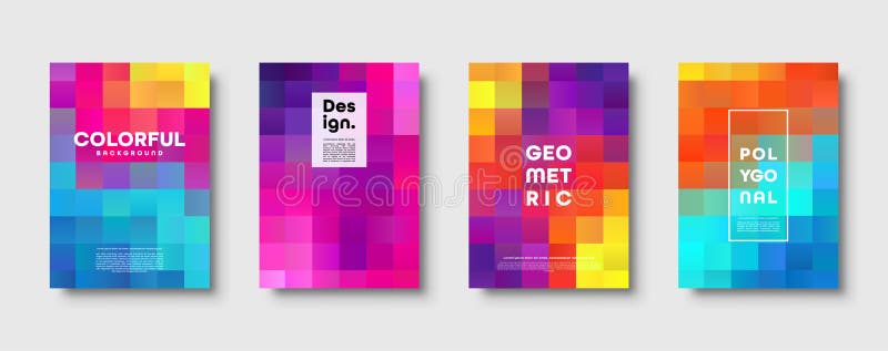 Polygonal Abstract Background with Squares. Colorful Gradient Design ...