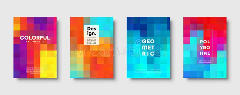 Polygonal Abstract Background with Squares. Colorful Gradient Design ...