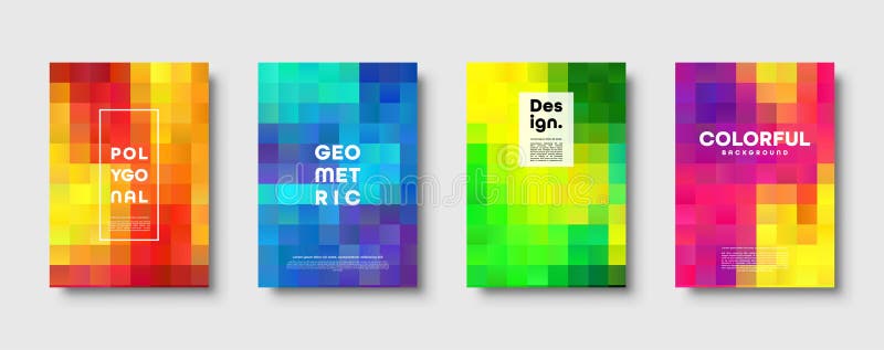 Polygonal Abstract Background with Squares. Colorful Gradient Design ...