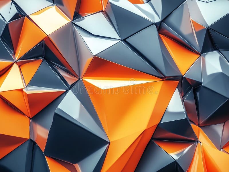 A Colorful Orange and Grey Geometric 3d Patter Wallpaper Stock ...