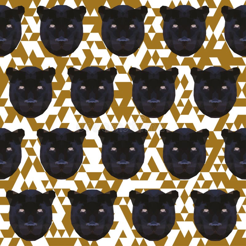 Polygonal Abstract Geometric Panther Seamless Pattern Background Stock ...