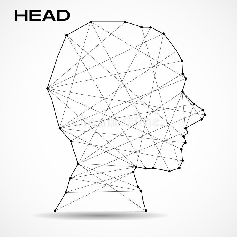 Polygonal Abstract Head with Connected Lines Stock Illustration ...