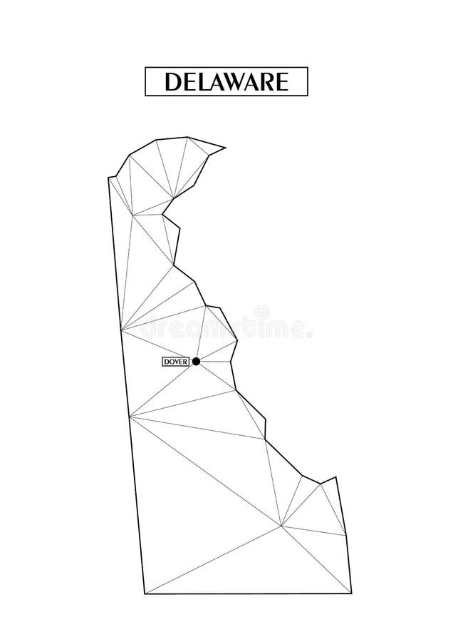 Delaware Map with Shapes of Regions. Stock Vector - Illustration of ...