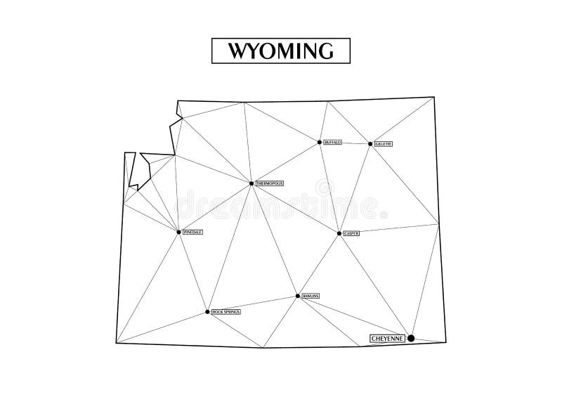 Wyoming Map with Shapes of Regions. Stock Vector - Illustration of ...