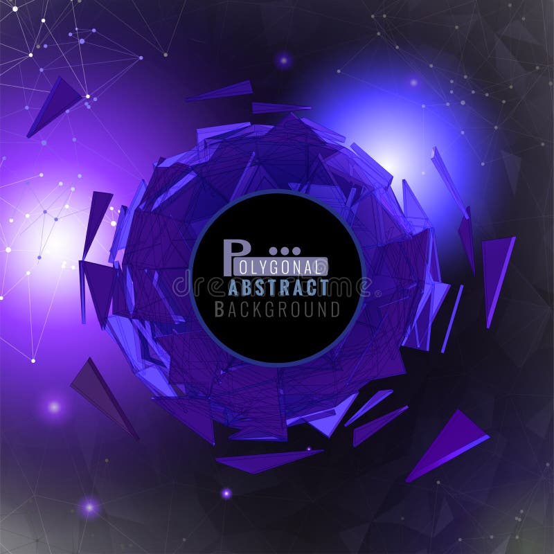 Triangle Sphere Glow on Polygonal Connected Dots BG Stock Vector ...