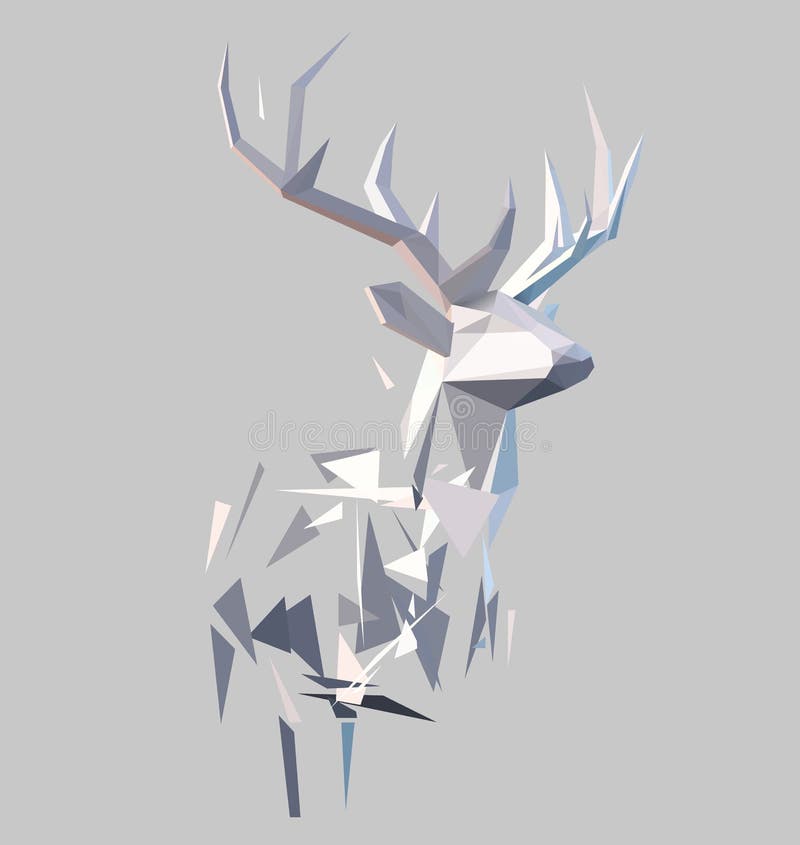 Polygonal abstract stag stock vector. Illustration of head - 104550300
