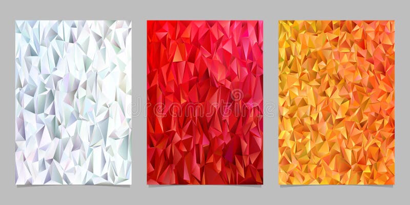 Polygonal Abstract Tiled Triangle Mosaic Flyer Background Template Set