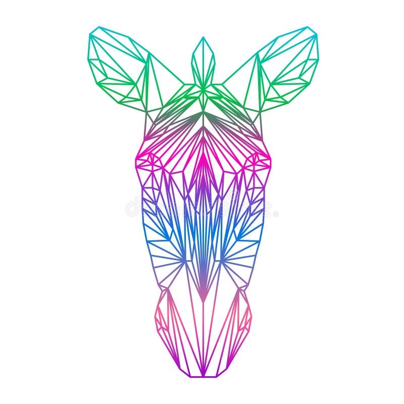 Polygonal Abstract Giraffe Silhouette Drawn in One Continuous Li Stock ...
