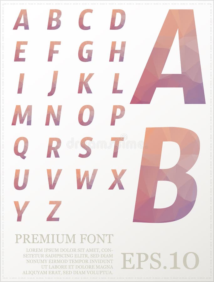 Polygonal Alphabat Font Vector Eps.10 Stock Vector - Illustration of ...