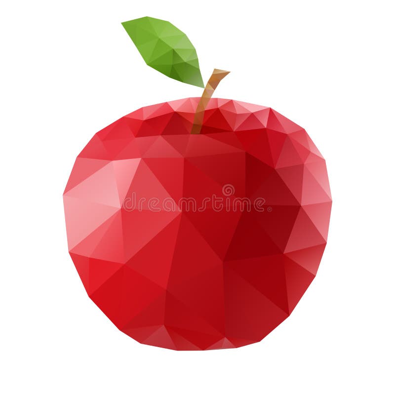 Apple low poly design stock vector. Illustration of isolated - 54124549