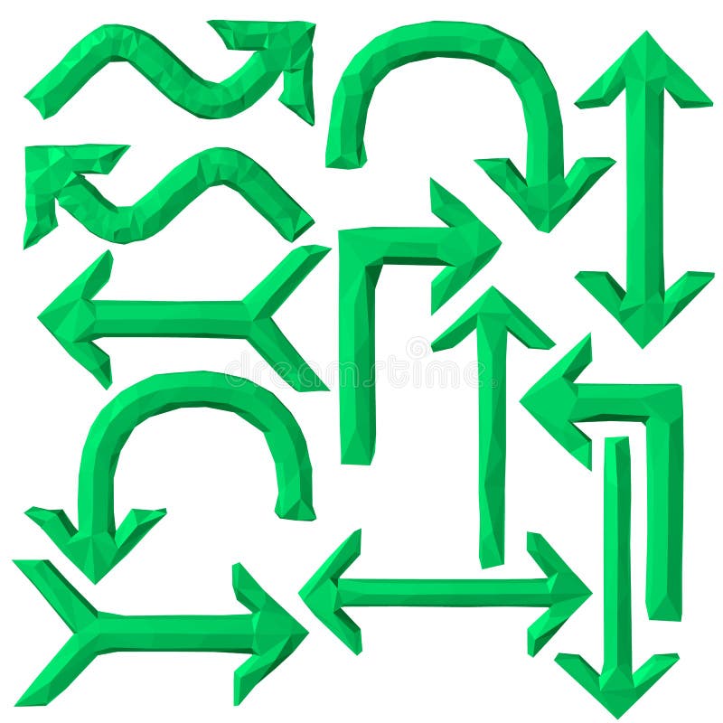 Polygonal arrows set. stock vector. Illustration of arrows - 75391354