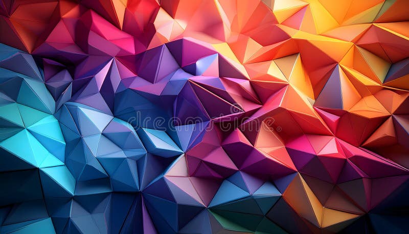 A Polygonal Background Using Sharp-edged, Multi-colored Shapes in a ...