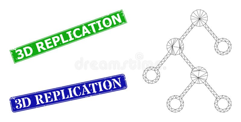 Rubber 3D Replication Seals and Triangle Mesh Binary Chart Nodes Icon ...