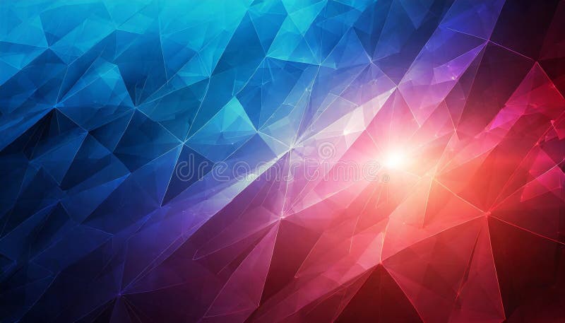 Polygonal Blue Light and Red Gradient Background Abstract Triangles ...