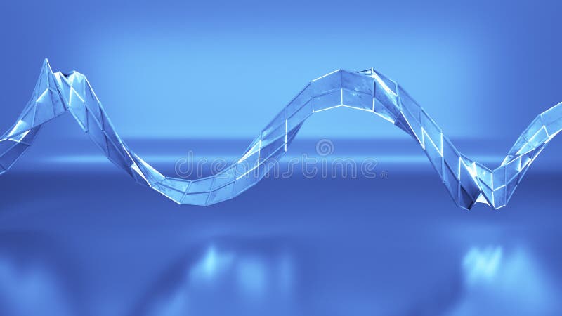 Polygonal Blue Mesh with Illuminating Edges 3D Render Stock ...