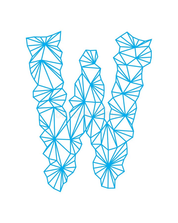 Polygonal Blue Outline Font.Lowercase Vector Letter. Stock Vector ...