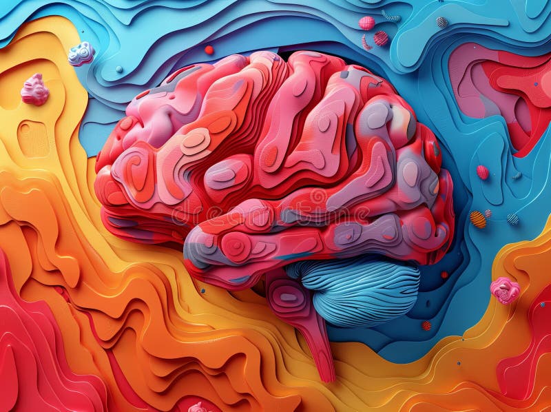 Polygonal Brain 3d Graphic Pattern, in the Style of Shaped Canvas ...