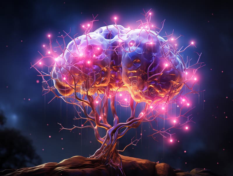 Polygonal brain stock illustration. Illustration of glowing - 296028543