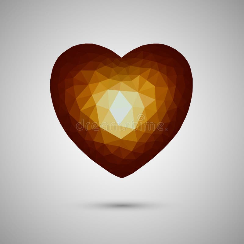 Polygonal Bronze Crystal Heart Stock Vector - Illustration of bright ...