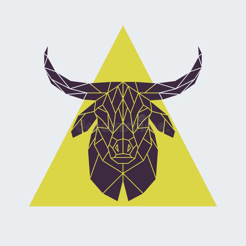 Buffalo Head in Geometric Style. Stock Vector - Illustration of ...