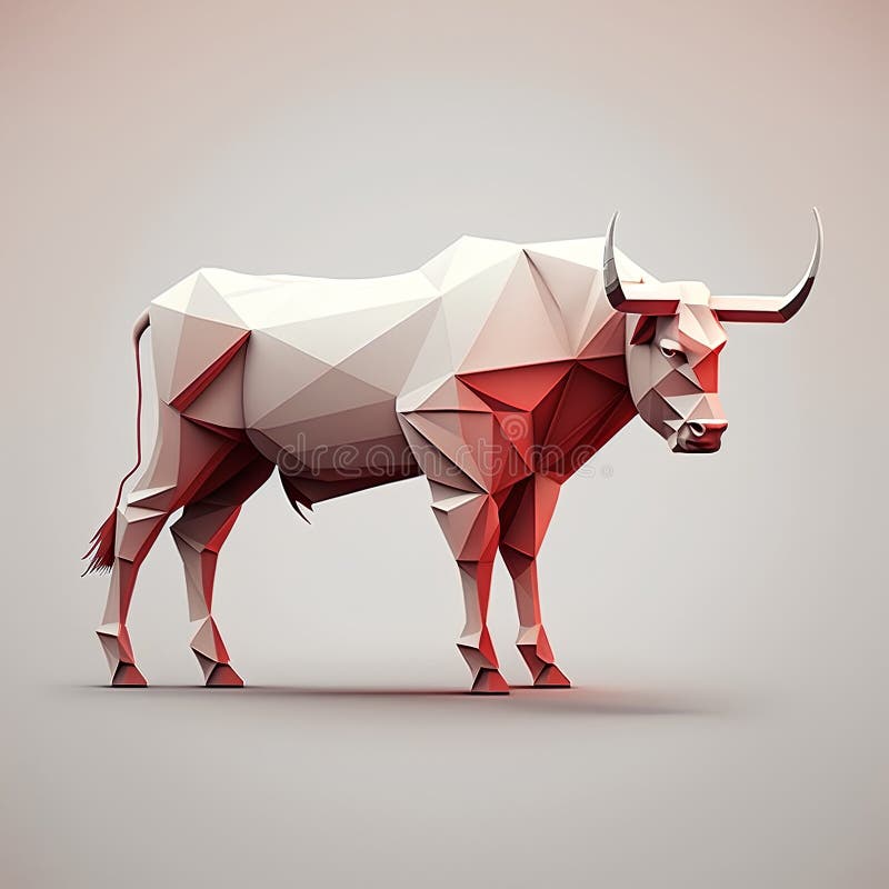 Polygonal Bull. Abstract Low Poly Style Stock Illustration ...