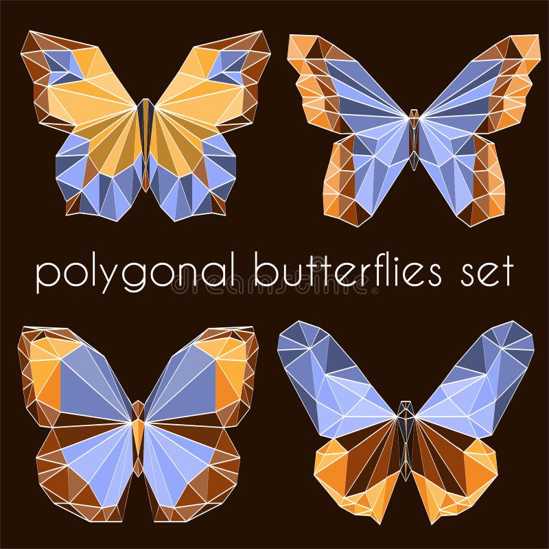 Polygonal butterflies stock illustration. Illustration of blank - 88427747