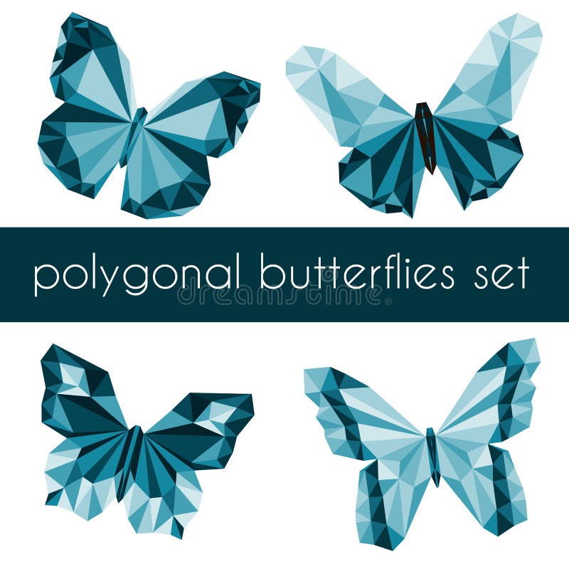 Polygonal butterflies stock vector. Illustration of color - 88425118