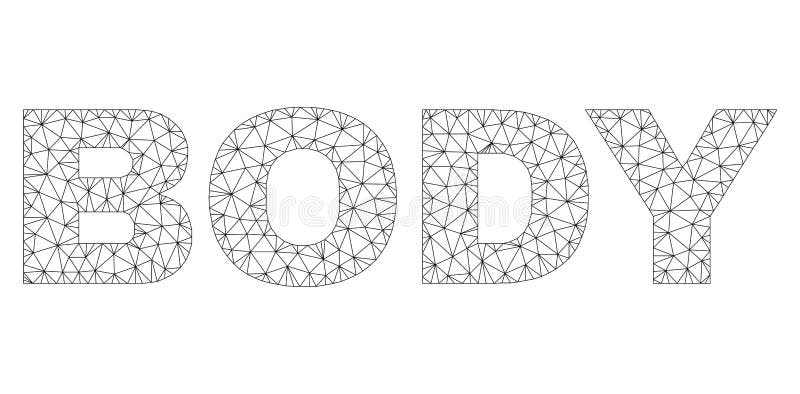 Polygonal Carcass BODY Text Label Stock Vector - Illustration of ...