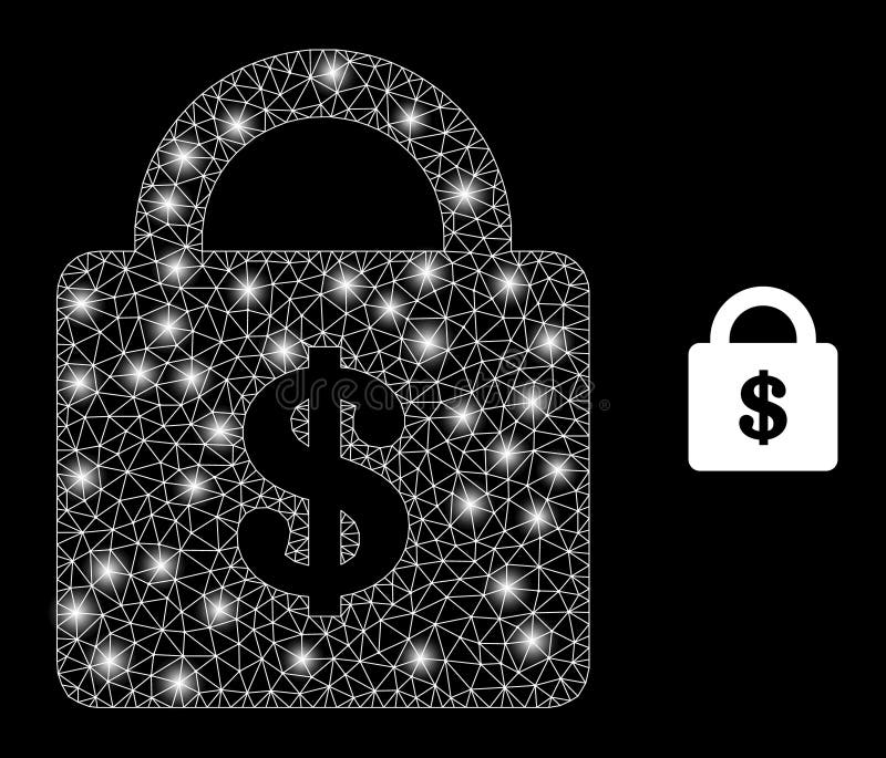 Polygonal Carcass Mesh Bank Lock with Glare Spots Stock Vector ...
