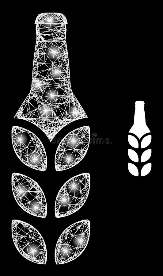 Polygonal Carcass Mesh Barley Beer with Magic Stock Vector ...