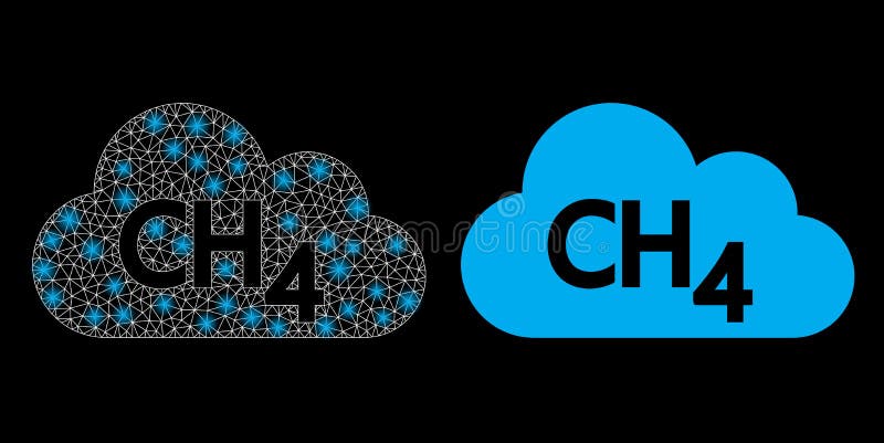 Polygonal Carcass Mesh Methane Gas with Light Spots Stock Vector ...