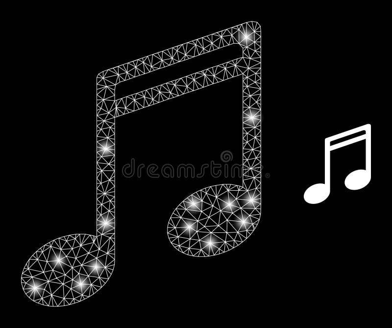 Polygonal Carcass Mesh Music Notes With Lightspots Stock Vector ...