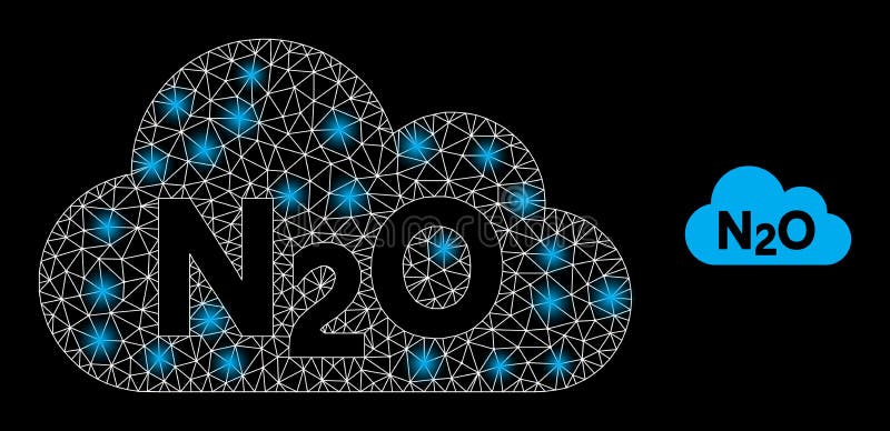 Nitrous Oxide, N2O, Laughing Gas, Molecule Model and Formula Stock ...