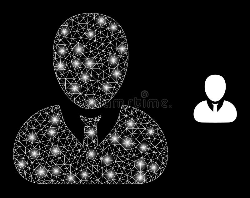 Polygonal Carcass Mesh User Profile with Light Spots Stock Vector ...