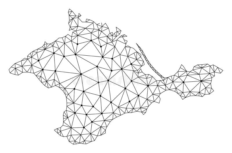 Crimea Map of Black Contour Curves on White Background of Vector Stock ...