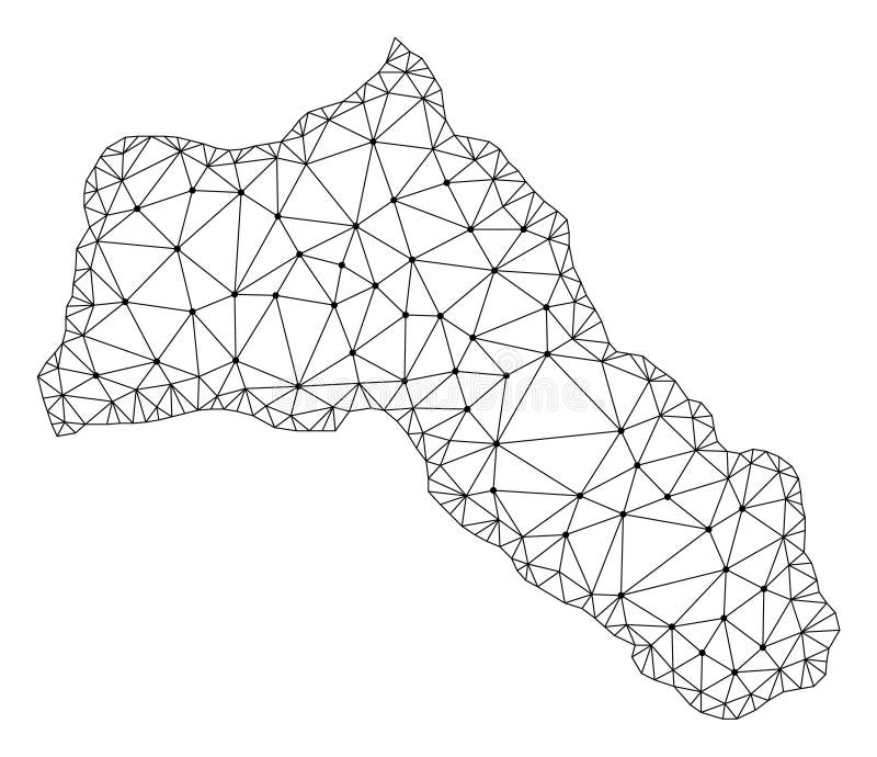 Polygonal Carcass Mesh Vector Map of Kurdistan Stock Vector ...