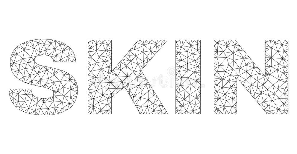 Polygonal Carcass SKIN Text Tag Stock Vector - Illustration of line ...