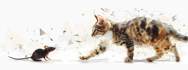 Cat Chasing Mouse Stock Illustrations – 380 Cat Chasing Mouse Stock ...