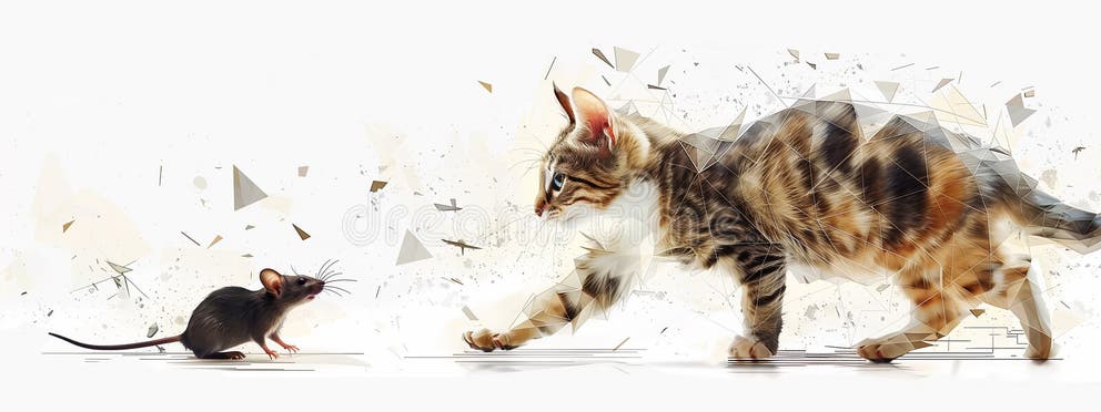 Cat Chasing Mouse Stock Illustrations – 211 Cat Chasing Mouse Stock ...