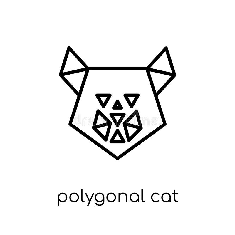 Polygonal Cat Icon. Trendy Modern Flat Linear Vector Polygonal C Stock ... Polygonal Cat Icon. Trendy Modern Flat Linear Vector Polygonal C Stock ...