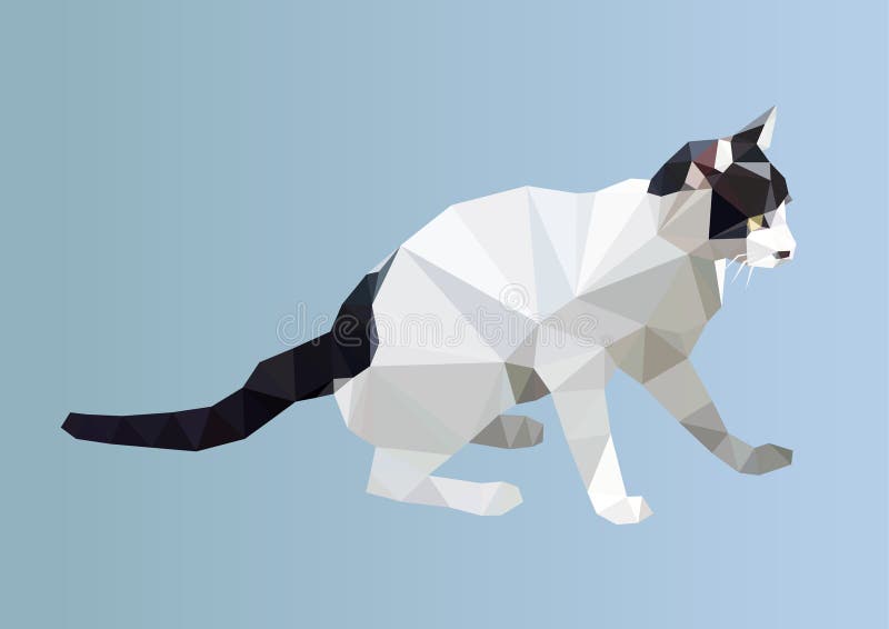 Polygonal Cat. Polygon Geometric Triangle Animal. Vector Stock Vector ...