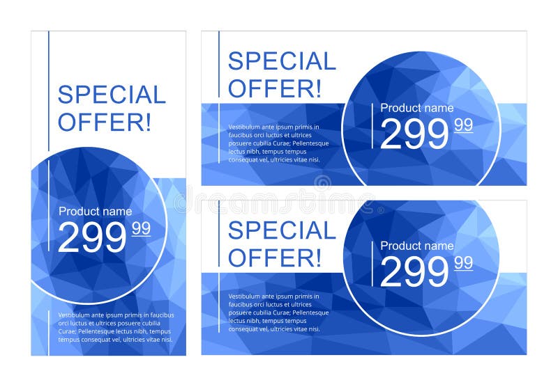 Flyer and Banner Templates in Blue Colors Stock Vector - Illustration ...