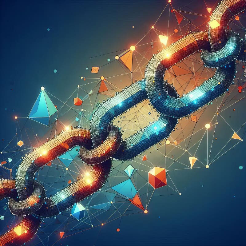 Polygonal Chain a Chain of Connected Polygons in Different Sizes Stock ...