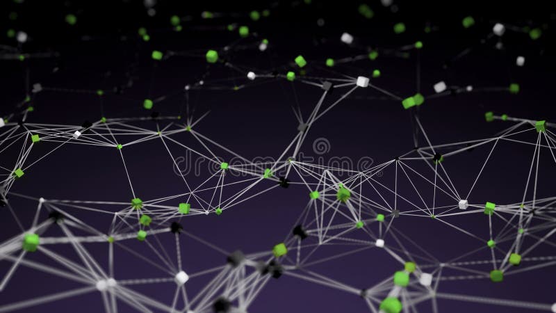 Polygonal Chains with Moving Cubes. Design. Flashing Lines in Moving ...