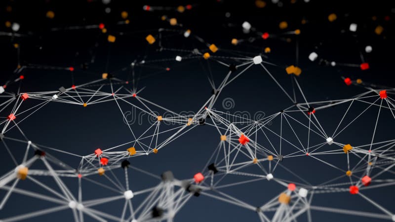 Polygonal Chains with Moving Cubes. Design. Flashing Lines in Moving ...